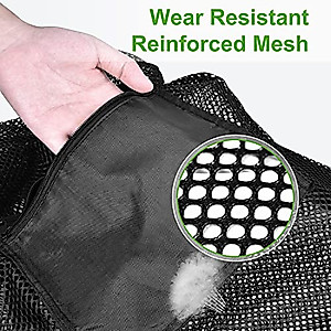 OTraki 28 x 36 inch Mesh Laundry Backpack Bag, Large Travel Laundry Bags with Shoulder Straps, Heavy Duty Drawstring Mesh Bag for Clothes Sports Soccer Ball Dorm Room Essentials (Black)