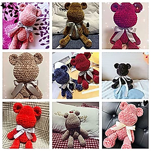 4 Skeins Soft Chenille Yarn Blanket Yarn Velvet Yarn for Knitting Fancy Yarn for Crochet Weaving DIY Craft Total Length 720m/400g (Orange)