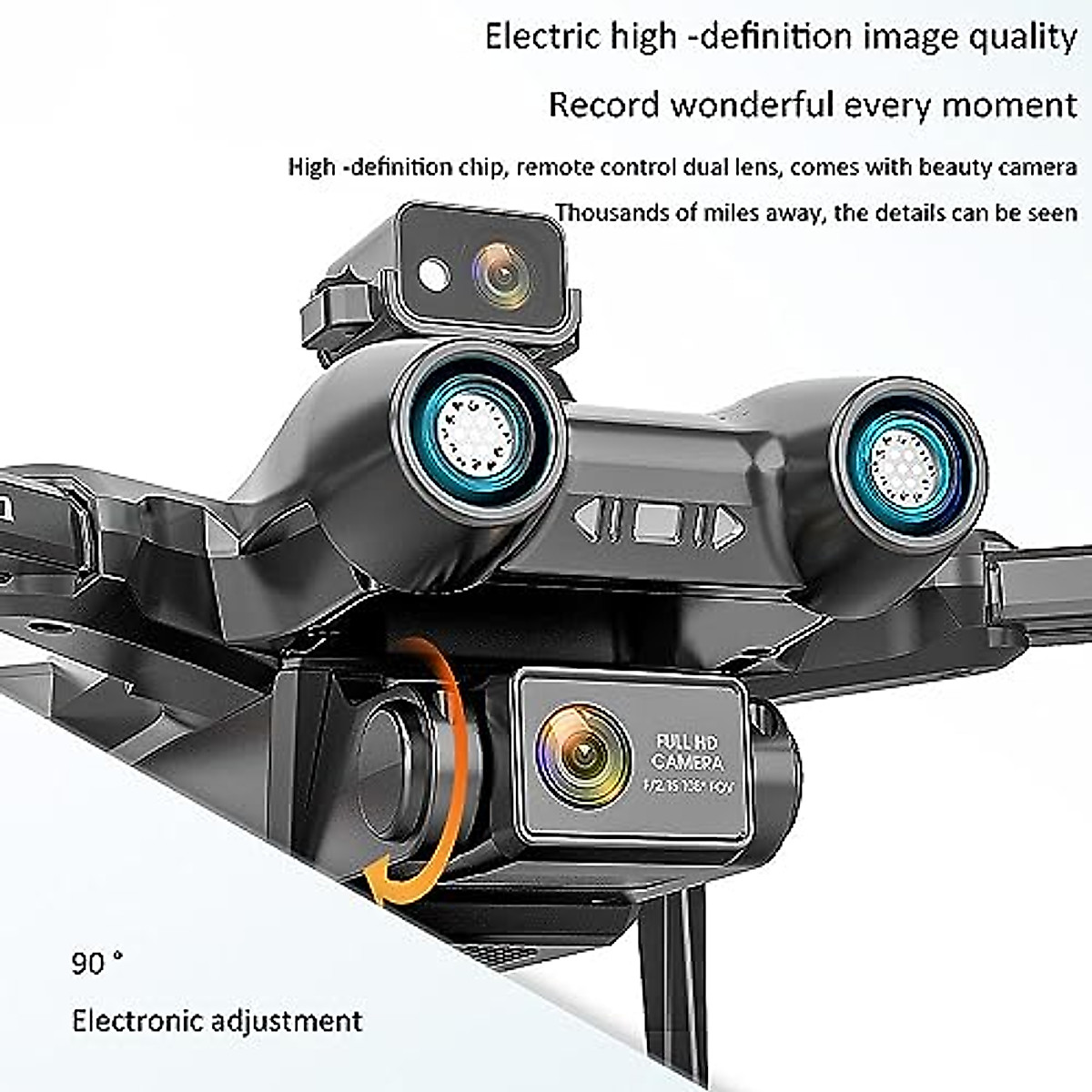 RKSTD HD FPV RC Drone, Kids RC Drone With Camera - Foldable RC Quadcopter For Adults With Belt, Optical Flow Positioning, Gravity Sensor, One Button Start, Automatic Return