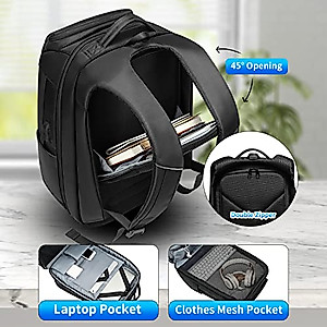 Eurcool Laptop Backpack for Men,Multifunction Business 15.6/17/17.3 inch Laptop Backpack,with USB Charging Port Waterproof Travel Bag, Black-07, Large