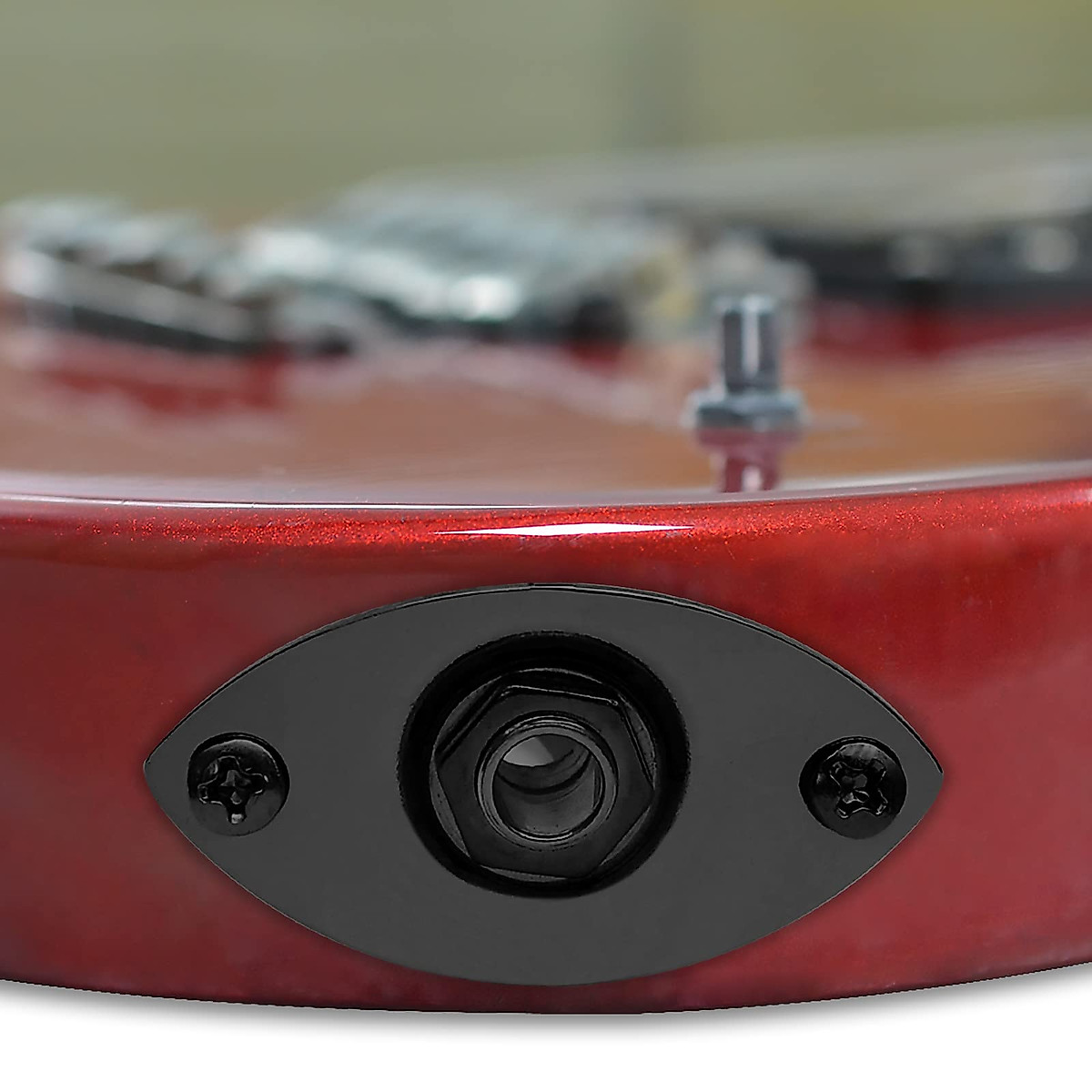 MAXCHEER 1/4" Oval Guitar Jack 6.35mm Output Input Plug Socket for Mono Electric Guitar (Black)