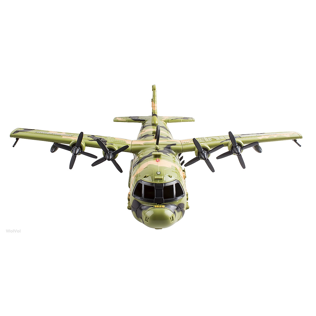 WolVolk Giant C130 Bomber Military Combat Fighter Airforce Airplane Toy with Lights and Army Sounds for Kids, with Mini Soldiers