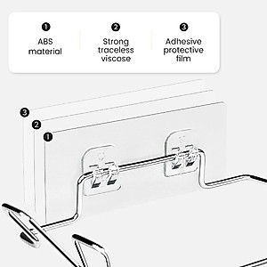 MinLia Stainless Steel Closet Garbage Storage Holder Punch-Free Trash Bag Holder Garbage Bracket Kitchen Storage Supplies