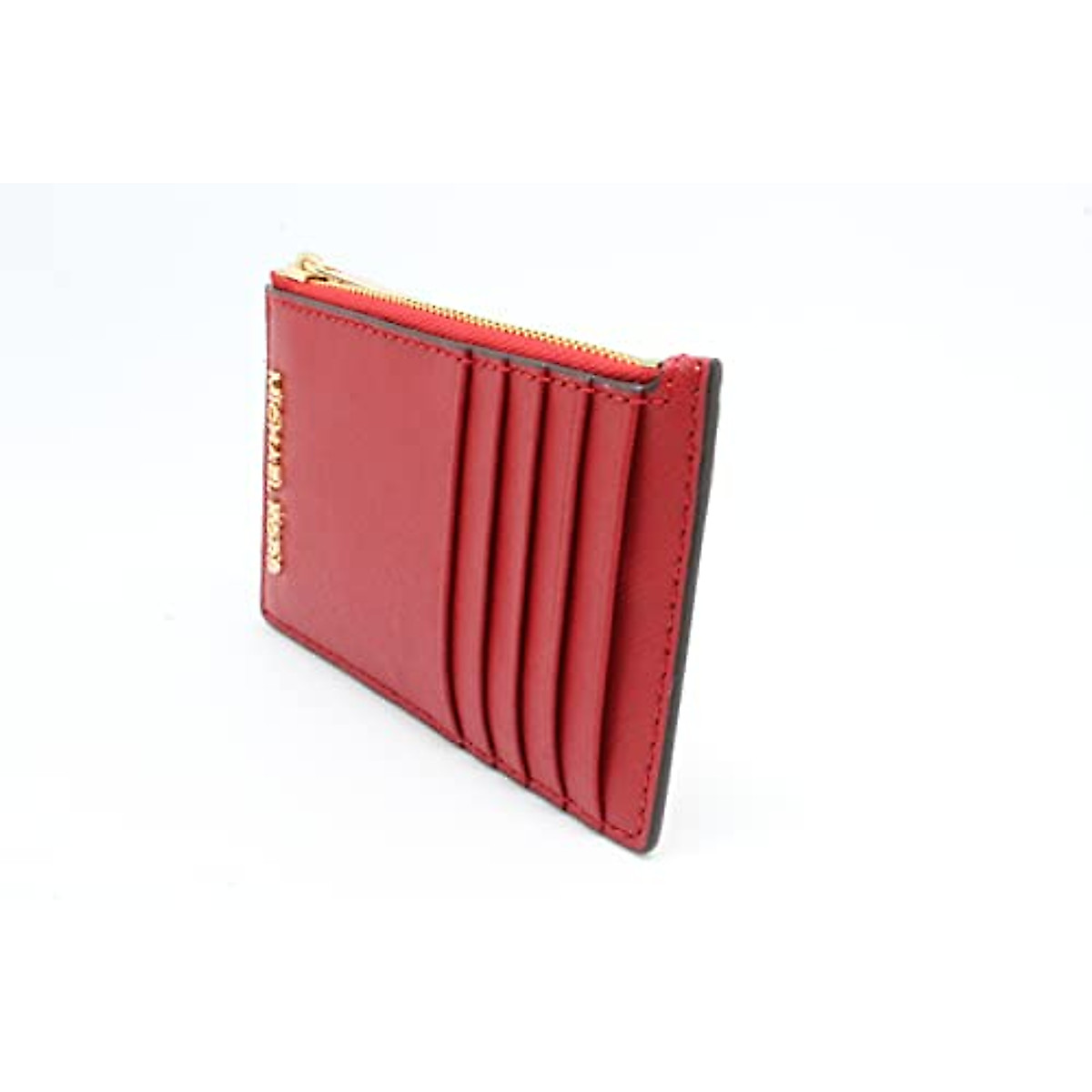 Michael Kors Jet Set Travel Top Zip Card Case Wallet Coin Pouch Chili Red