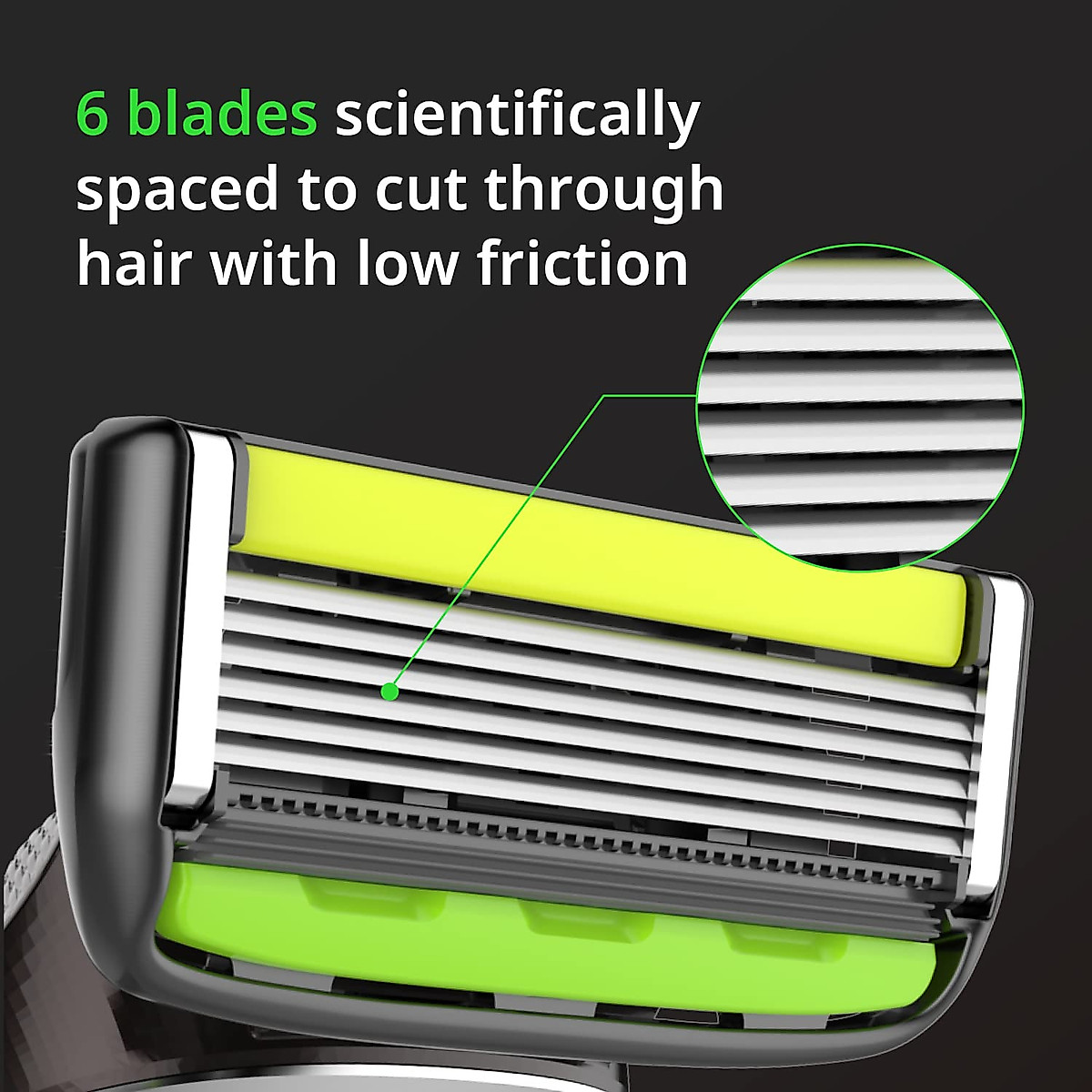 Dorco Pace 6 Pro - Six Blade Razor System with Trimmer - 2 Replacement Handles (Handles Only)