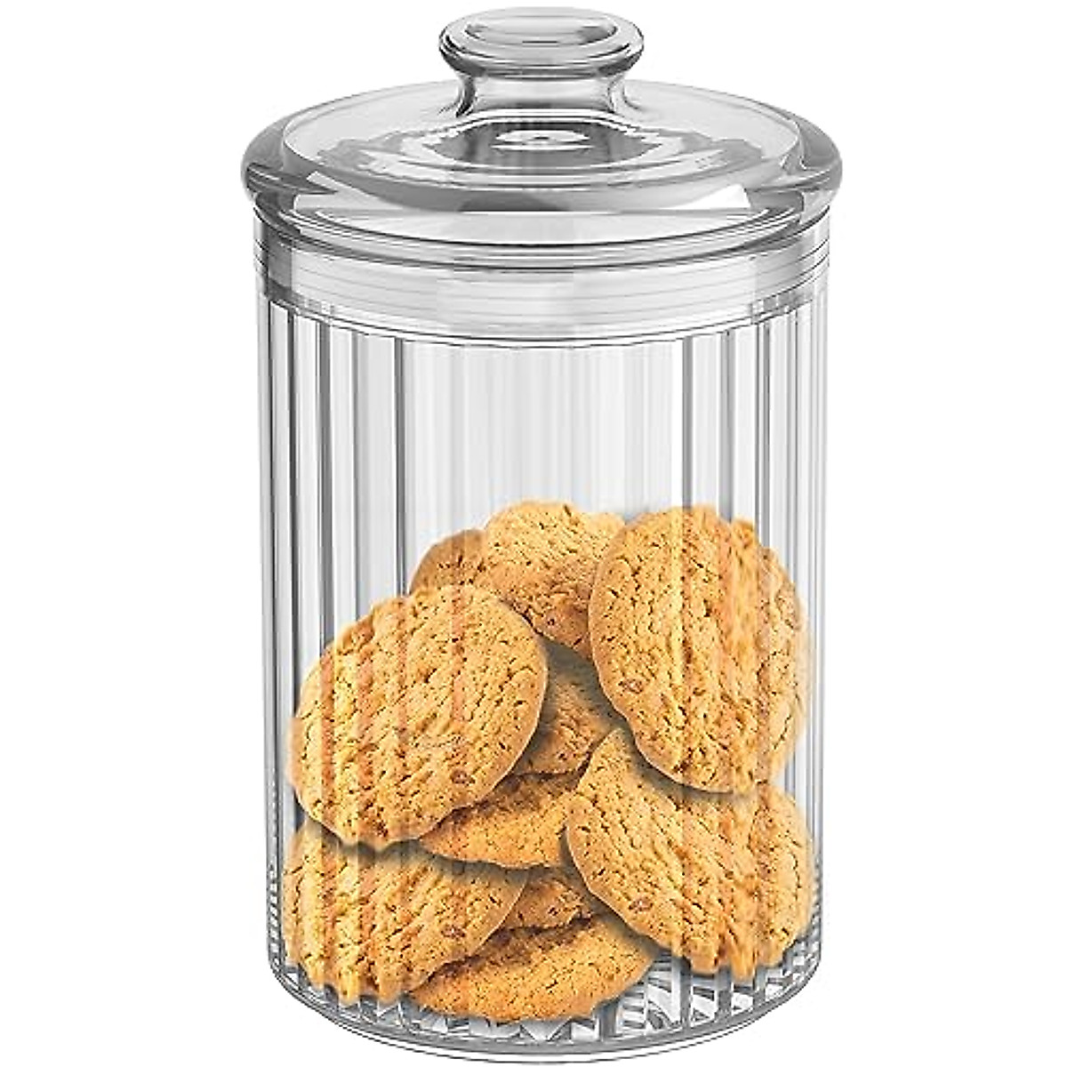 Vinkoe Cookie Jar, 51oz Acrylic Candy Jars with Lids, Apothecary Jars, Clear Cookie Jars Containers for Candy Buffet, Office Desk, Party Table, Nuts, Cookies, Chocolate, Coffee, Tea