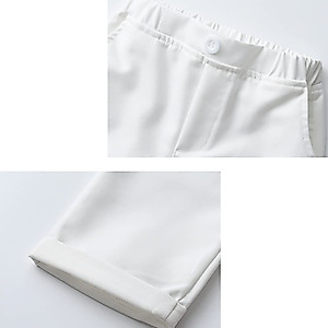 Christening Baptism Outfits for Boys Infant Christmas Outfit Toddler Dress Clothes Wedding Tuxedo Shirts Waistcoat Long Pants Kids Gentlemen Suits Easter Holiday 1st Birthday All White 4-5T