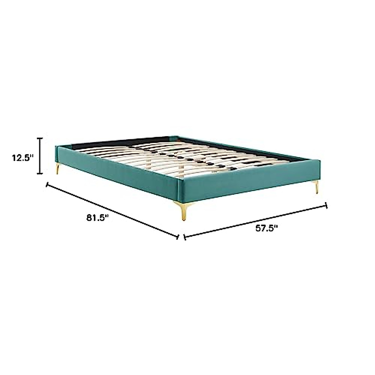 Modway MOD-6306-TEA Sutton Full Performance Velvet Bed Frame, Teal
