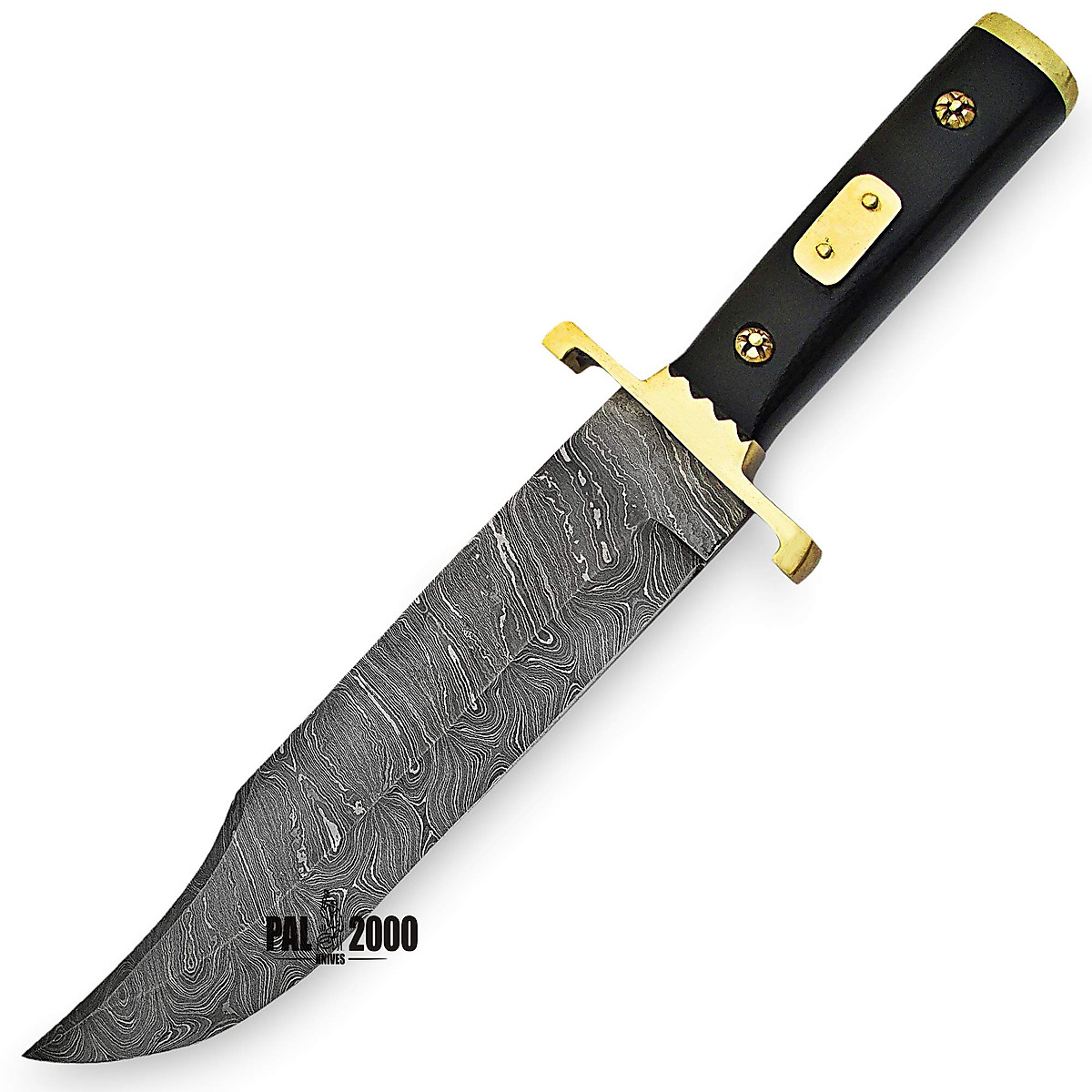 PAL 2000 KNIVES DBK-9914 Custom Handmade Damascus Steel Hunting Bowie Blade Knife Micarta Handle