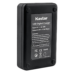 Kastar NB-13L LCD Triple USB Battery Charger Compatible with Canon PowerShot SX620 HS, PowerShot SX720 HS, PowerShot SX730 HS, PowerShot SX740 HS, G1 X Mark III Camera