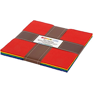 Kona Cotton Solids Bright Rainbow Ten Square 42 10-inch Squares Layer Cake Robert Kaufman TEN-655-42