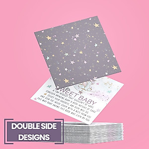 Unicorn Books for Baby Shower Cards - 25 Pack - Cute Invitation Inserts for Girls - Bring a Book Instead of Cards Poem - Storybook Theme Ideas