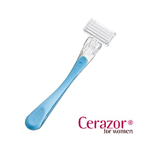 Cerazor, Sky Blue, Ceramic Razor for Women, Non-Metallic Ceramic Razor Blade, No Metal Allergy, No Skin Damages, Shaver.