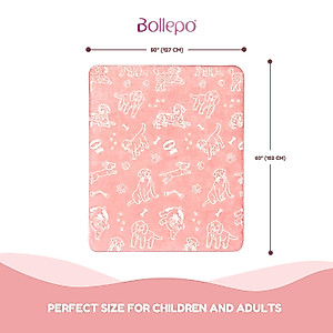Blankets for Girls, Kids, Puppy Blankets for Small Dogs, Soft Fuzzy Plush Fleece Blanket for Boys, Girls, Teens, Toddlers, Birthday Gift, Large 50" X 60" (Pink)