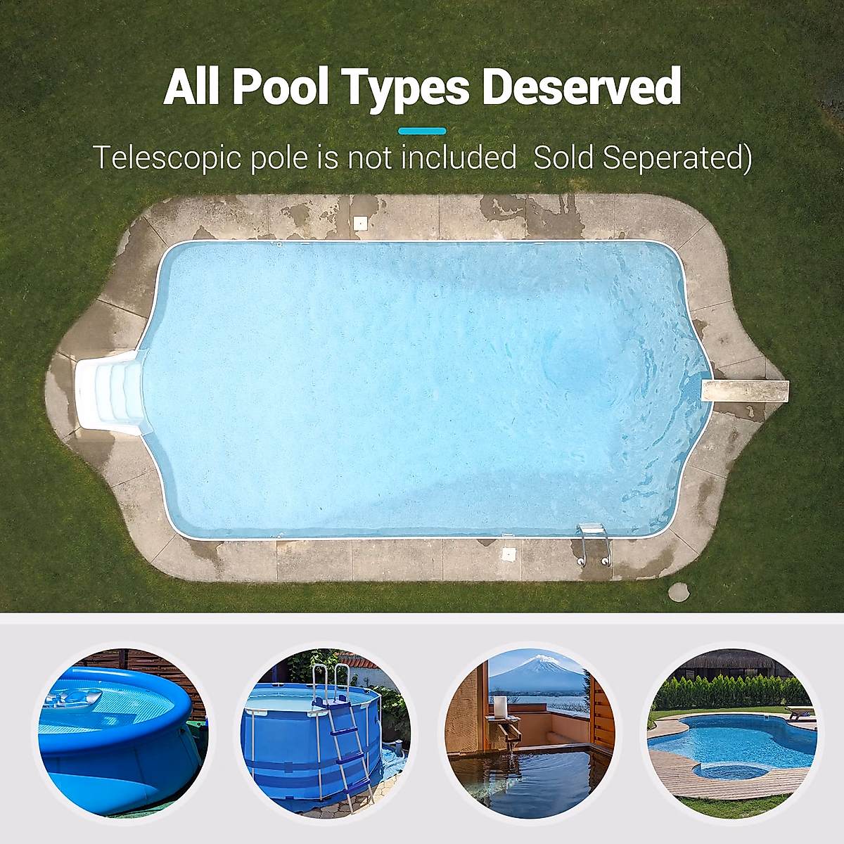 (2023 Upgraded) AIPER Cordless Pool Vacuum, Handheld Rechargeable Swimming Pool Cleaner, 60 Mins Running Time, Deep Cleaning & Strong Suction Ideal for Above & In-ground Pools, Hot Tubs, Spas-Pilot H1