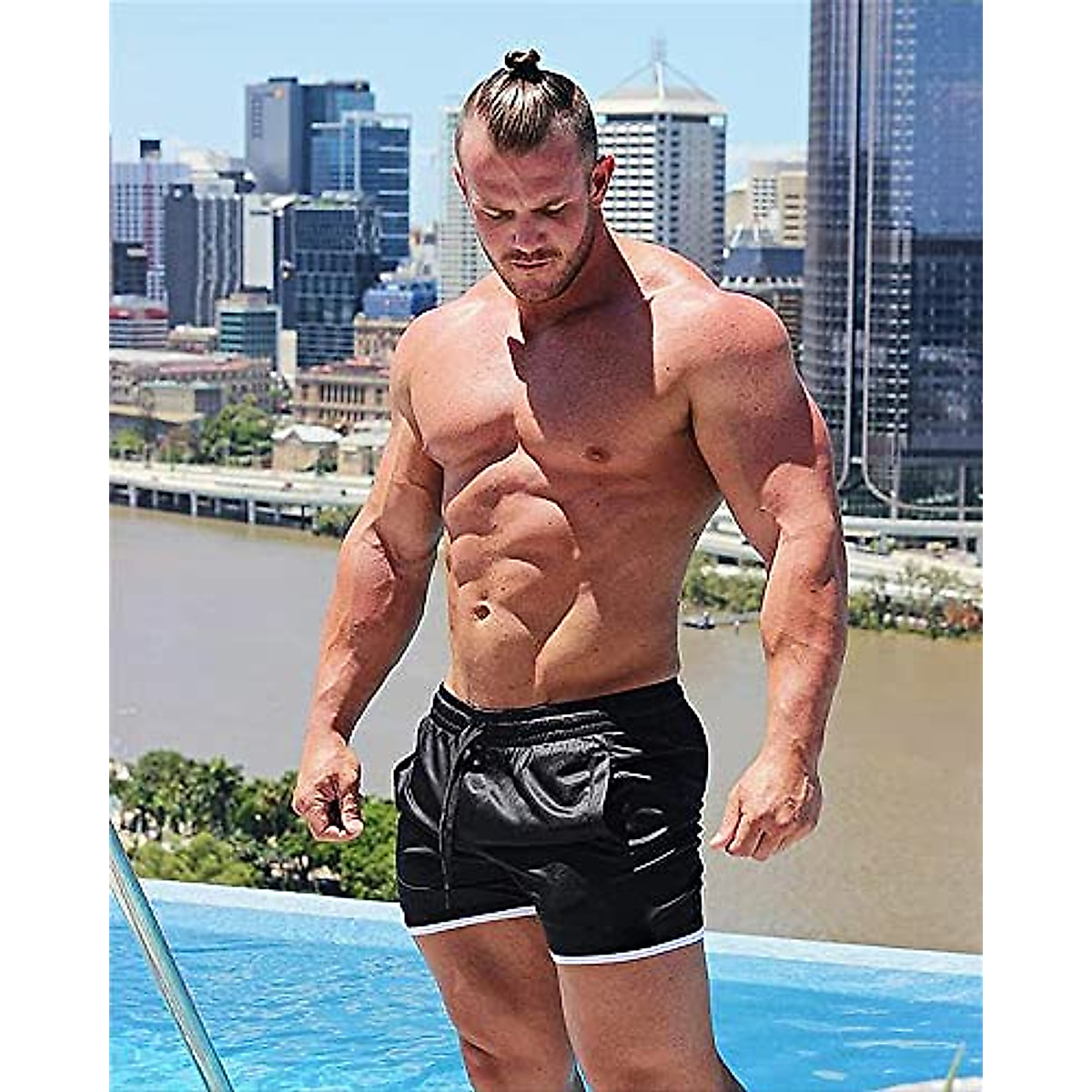 FLYFIREFLY Men's 4" Workout Running Shorts Quick Dry Lightweight Gym Yoga Shorts