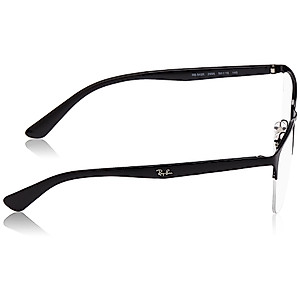 Ray-Ban RX6428 Square Prescription Eyeglass Frames, Matte Black On Black/Demo Lens, 54 mm