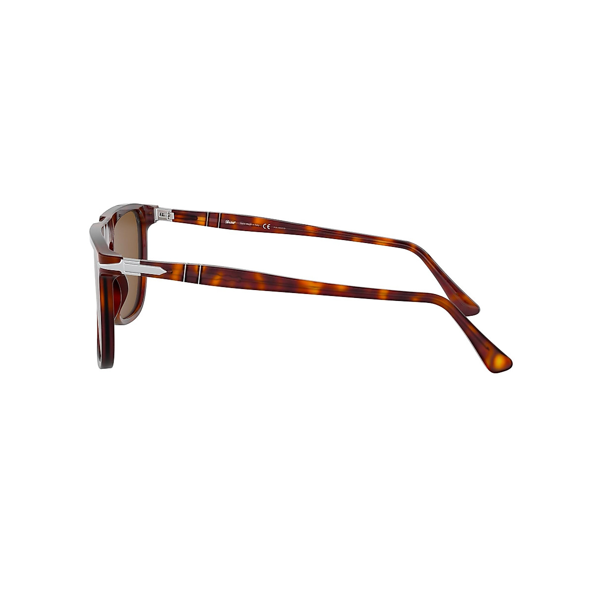 Persol PO3225S Rectangular Sunglasses, Havana/Brown Polarized, 56 mm