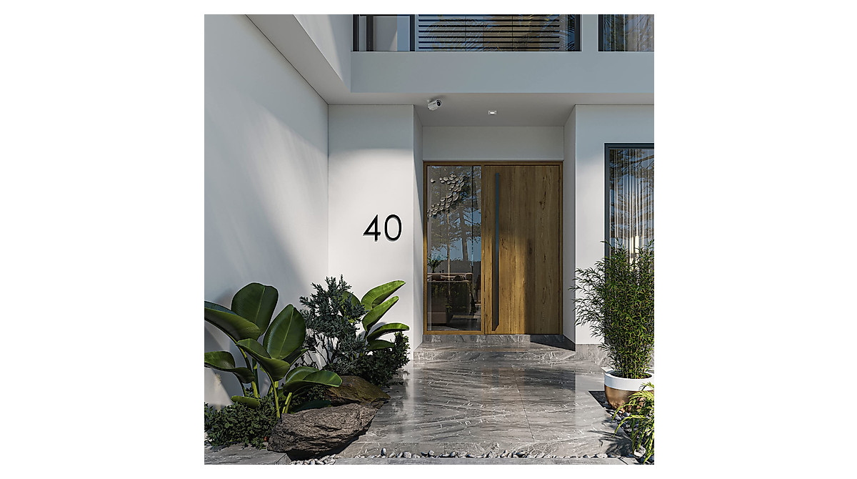 12 Inch Modern Floating House Numbers for Outside | Large Metal House ...