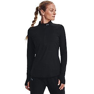 Under Armour Women's Qualifier Run 2.0 ½ Zip, Black (001)/Reflective, Large