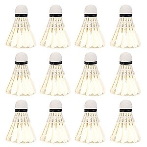 12Pcs/Lot Badminton Balls, Stable White Advanced Goose Feather Hight Speed Shuttlecocks