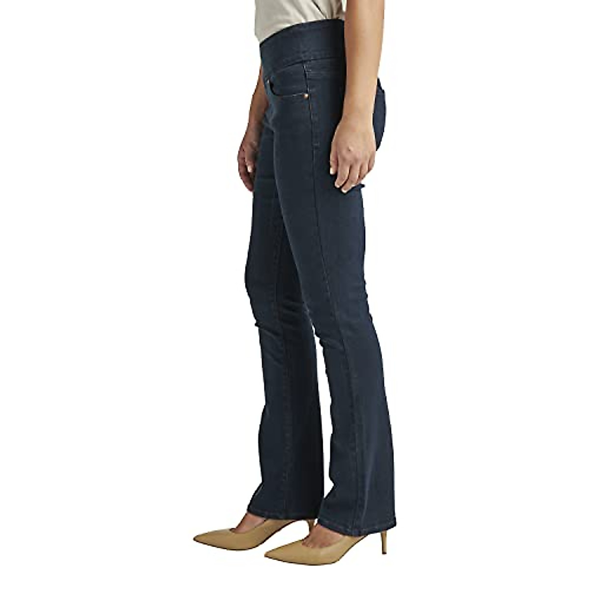 JAG Jeans Women's Petite Paley Mid Rise Bootcut Pull-on Jeans, After Midnight EDB422, 12 Petite