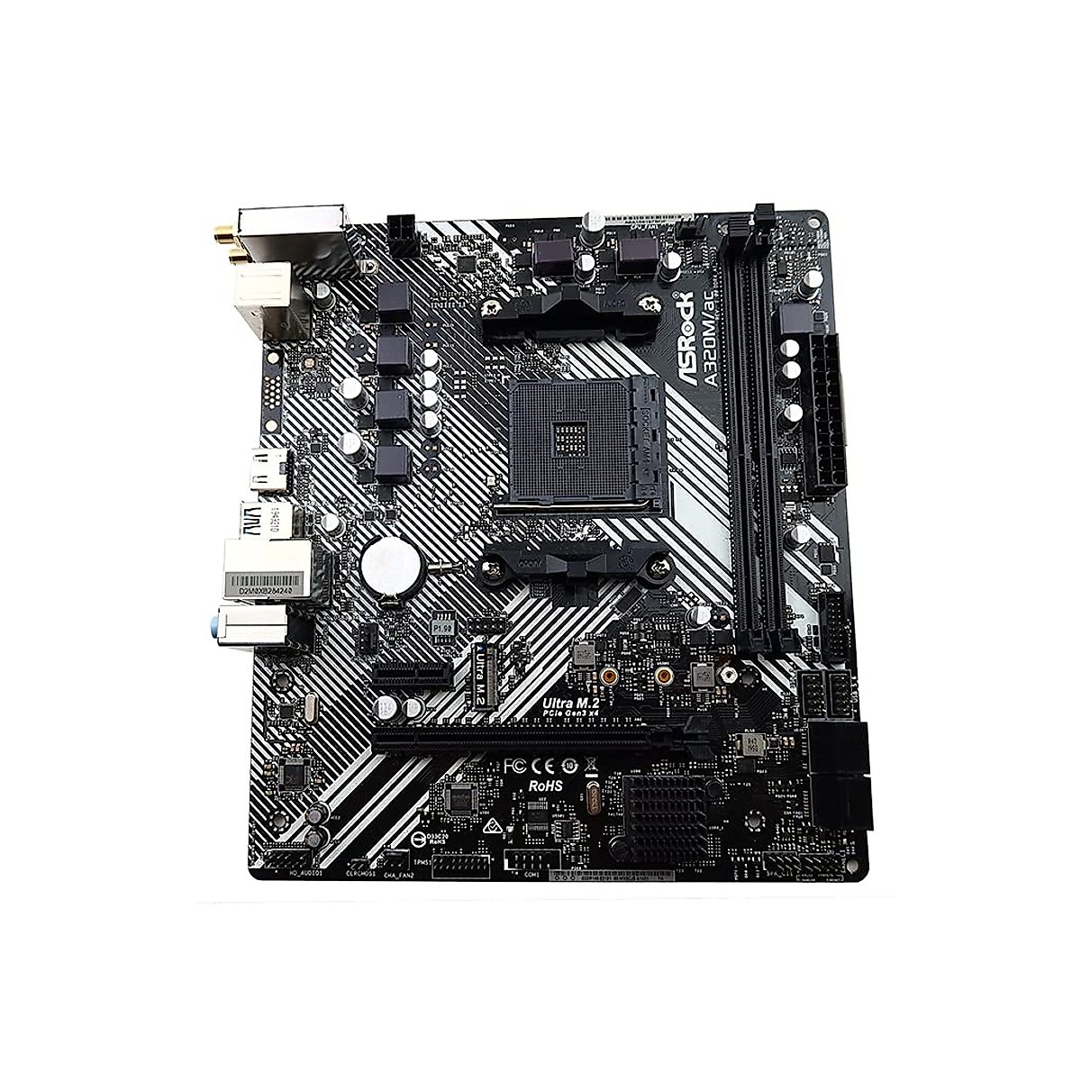 ASRock A320M/ac AMD Chipset A320 Socket AM4 DDR4 HDMI USB SATA 6Gb/s Micro ATX Desktop Motherboard 80-MXBCJ0-A1A01