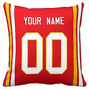 ANTKING Kansas Throw Pillow Custom Any Name and Number for Men Youth Boy Gift 16" x 16", 18" x 18"