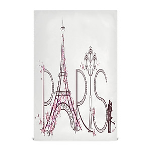 ALAZA Tower Eiffel Paris France Valentine's Day Kitchen Towels Dish Bar Tea Towel Dishcloths 1 Pack Super Absorbent Soft 18 x 28 inches