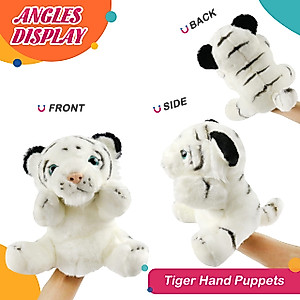 SpecialYou Tiger Hand Puppet Jungle Friends Plush Animals Toy for Imaginative Play, Storytelling, Teaching, Preschool & Role-Play, 8’’