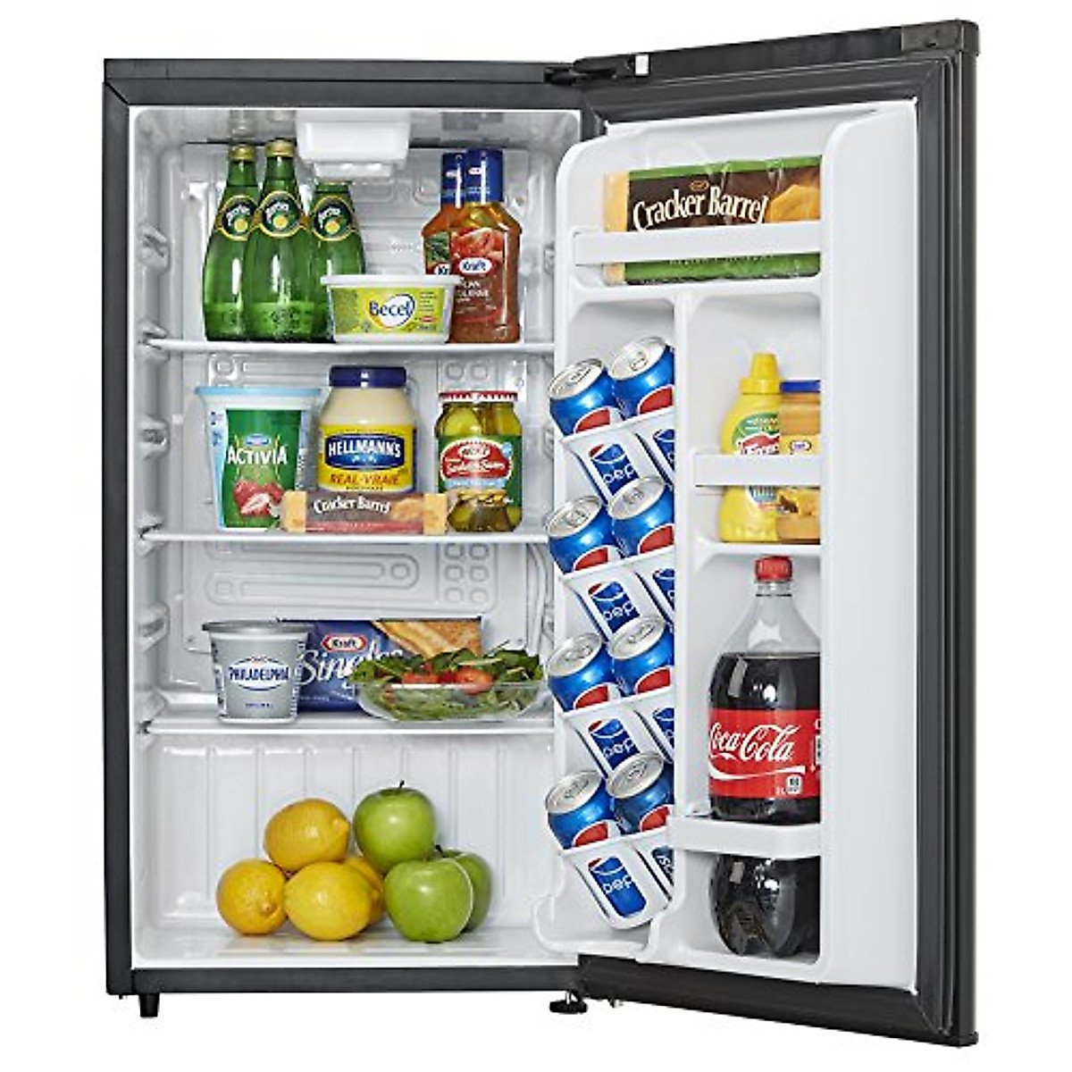 Danby Contemporary Classic DAR033A6BDB-6 3.3 Cu.Ft. Mini Fridge, Compact Countertop Refrigerator for Bedroom, Living Room, Kitchen, Office, Desk, E-Star Rated in Matte Black
