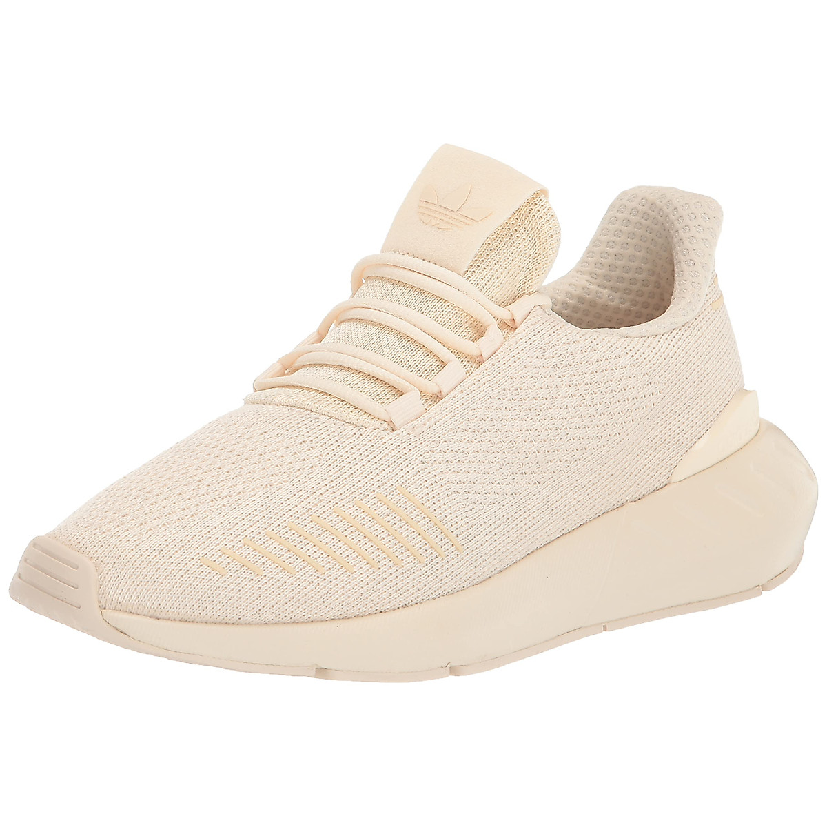 adidas Women's Swift Run 22 Sneaker, Wonder White/Wonder White/Black (Deconstructed), 7.5