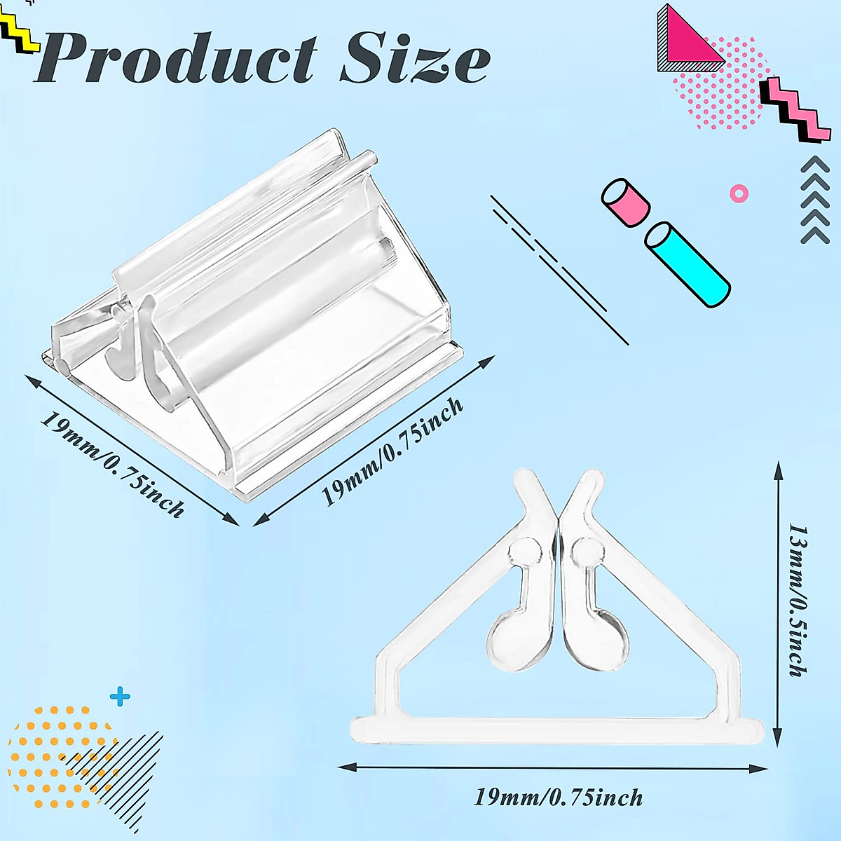 50 Pack Plastic Game Card Stands Clear Card Holders Table Place Game Pieces Sign Stand for Board Game Photo Memo Picture Display Party Favor - 0.75×0.75inch