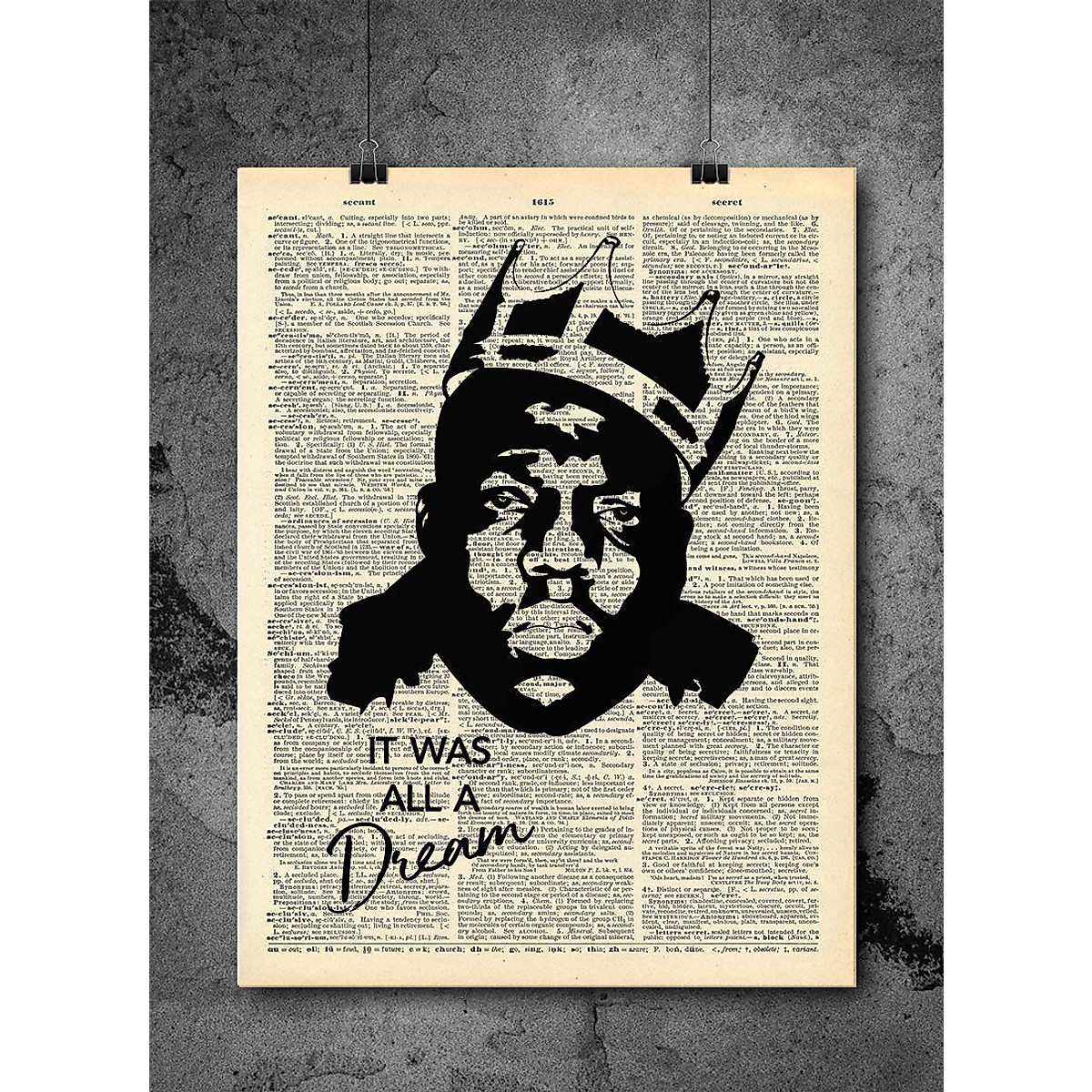 Notorious BIG - Notorious BIG Famous Quote Art - Authentic Upcycled Dictionary Art Print - Home or Office Decor (D330)