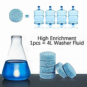 JIFOVER 100/200Pcs Car Windshield Washer Fluid Tablets, Windshield Wiper Fluid Tablets, Wiper Fluid Concentrate for Car Kitchen Window (200PCS)
