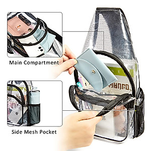COVAX Clear Sling Bag Stadium Approved, Small Clear Shoulder Backpack, Casual Clear Crossbody Chest Bag for Women & Men