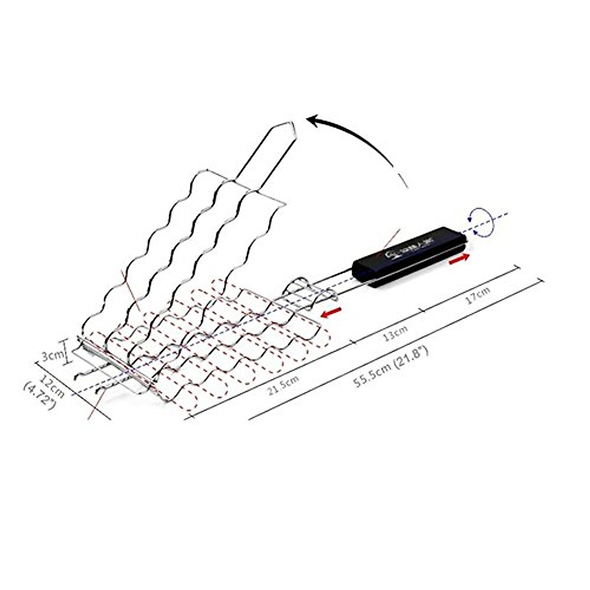BBQ Sausage Grilling Basket Picnic Grill Rack for 6 Hot Dog Metal Mesh Baskets Portable Barbecue Tool BBQ Accessories