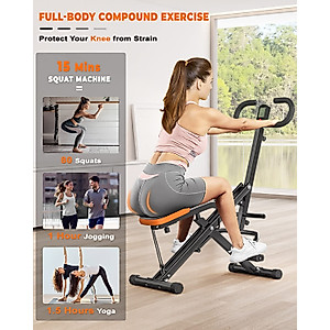 Dskeuzeew Squat Machine for Home with LCD Monitor Squat Exercise Equipment for Home Gym Fitness