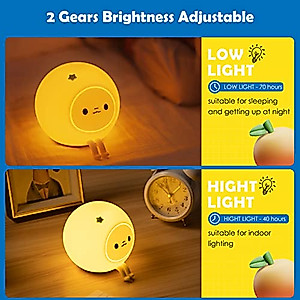 ATSUI Night Light for Kids, Brightness Adjustable, Tap Control, Food Grade Silicone, Toddler Lamp Rechargeable, Baby Night Light Portable Bedside Nursery Lamp, Gift for Girls Boys Toddler Women