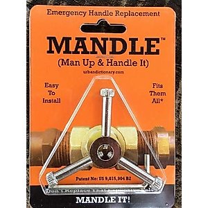 MANDLE (MAN UP AND HANDLE IT) Adjustable Water Shut Off Replacement Handle for Spigot, Outdoor Garden Faucet, Hose Bib, Round Wheel (for 3/8" or Smaller Exposed stem)