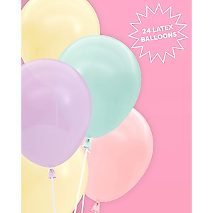 xo, Fetti Pastel Birthday Balloon Set - 24 pk, 12" | Bachelorette Party Decorations, Garden Bridal Shower, Birthday Party, Pastel Baby Shower, Engagement