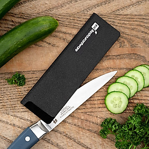 Sensei 6.5 x 2 Inch Knife Sleeve, 1 BPA-Free Knife Protector - Fits Utility Knife, Felt Lining, Black Plastic Knife Blade Guard, Durable, Cut-Proof - Restaurantware
