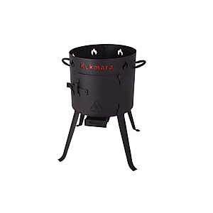 Wood Fire Oven for Kazan Uchag (furnace) for Kazan Oven Stove 18.5 x 15.55 x 18.3-inch Cast Iron Pan with Lid, Cooking Pot Kitchen Pot Cast Iron Asian Cauldron Camping Wok