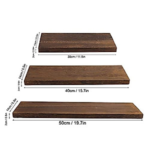 Floating Shelves, Brown Creative Living Room One Word Partition Simple Bedroom Hanging Decorative Shelf TV Background Bookshelf Wall Mounted Invisible Brackets for Bathroom Kitchen Decor(50*14*2cm)