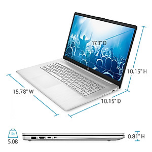2022 HP High Performance Business Laptop-17.3'' FHD IPS-Intel i5-1135G7 4-Core-Iris Xe Graphics-16GB DDR4-512GB SSD-USB-C-Fullsize Backlit Keyboard-Windows 11 w/ 32GB USB,Silver,17-CN0000