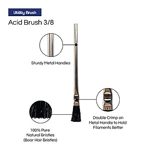 Pro Grade - Acid Brushes - 288 Count 3/8" Boar Hair Acid Flux Brushes