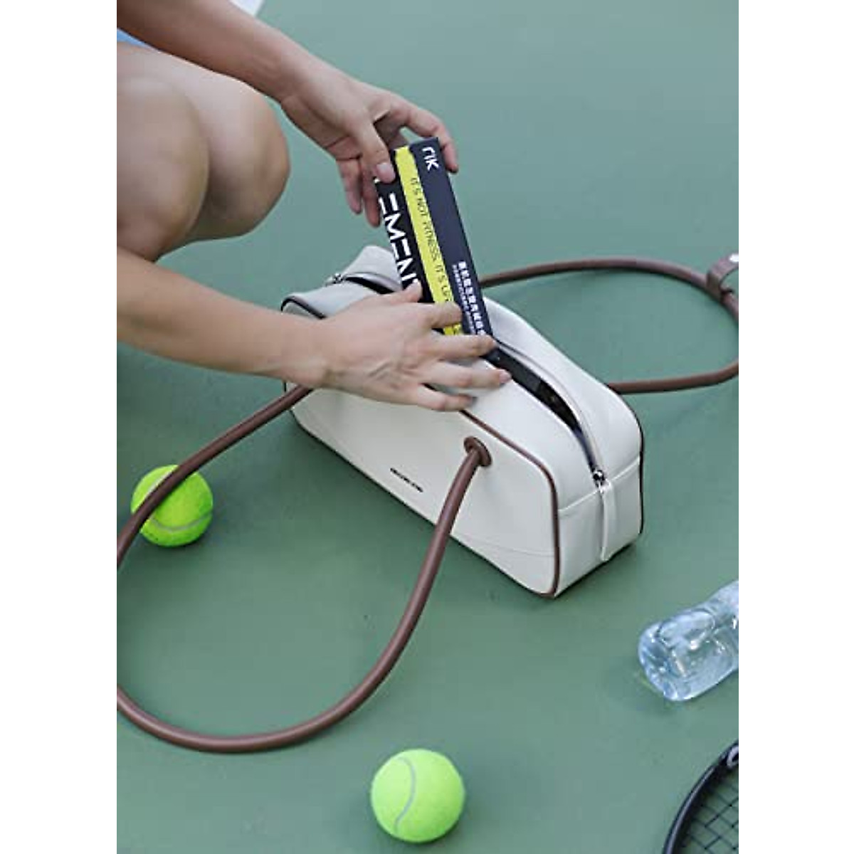 Amazing Song Shoulder Bag for Women, Top Handle Tote Designer Handbag Boston Satchel, Genuine Leather, Smiley Pillow Bag Milk Coffee