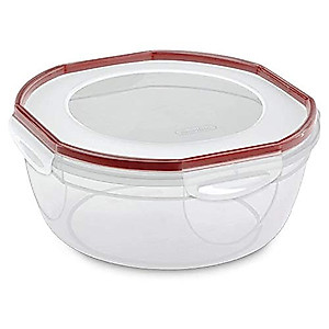 Sterilite Ultra Seal Multipurpose 4.7 Quart Plastic Food Storage Bowl Container with Latching Lid for Storing and Serving, Clear (8 Pack)