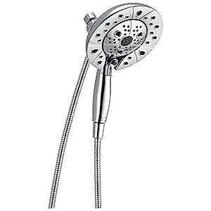 Delta Faucet 5-Spray In2ition Dual Shower Head with HandHeld Spray, H2Okinetic Chrome Shower Head with Hose, Showerheads, Handheld Shower Heads, Magnetic Docking, Chrome 58480-25-PK
