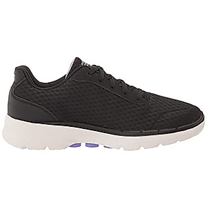 Skechers Women's GO Walk 6-Venecia Sneaker, Black/Lavender, 8